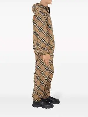 Burberry Checked Straight-leg Trousers - Brown