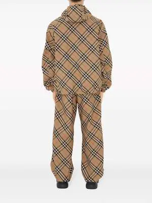 Burberry Checked Straight-leg Trousers - Brown