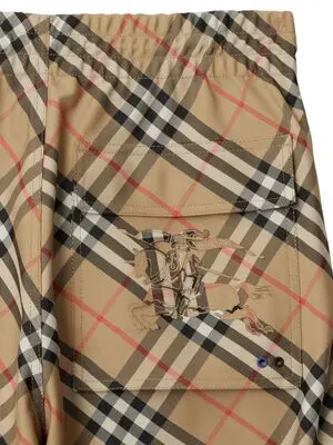 Burberry Checked Straight-leg Trousers - Brown
