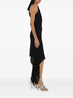 Burberry Shirred One-shoulder Midi Dress