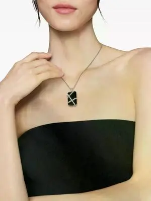 David Yurman Sterling Cable Wrap Diamond Amulet