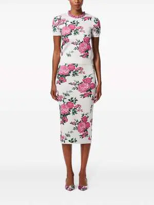 Carolina Herrera Floral-jacquard Knitted Top