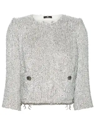 Elisabetta Franchi Tweed Cropped Jacket