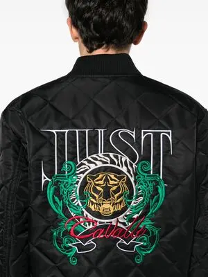 Just Cavalli Logo-embroidered Bomber Jacket