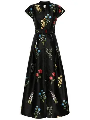Sachin & Babi Marta Floral-print Gown - Blue