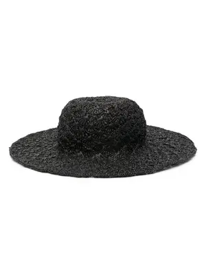 Isabel Marant Tulum Raffia Sun Hat - Black