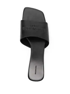 Balenciaga Duty Free Leather Sandals - Black