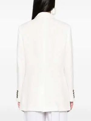 Alberta Ferretti Single-breasted Linen Blazer - White