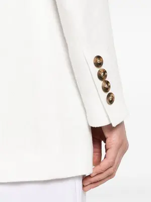 Alberta Ferretti Single-breasted Linen Blazer - White