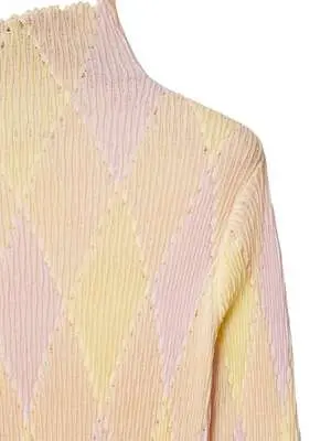 Burberry Argyle Ribbed-knit Dress - Pink