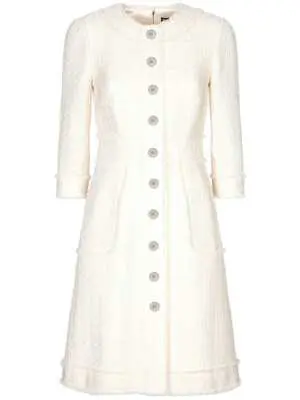 Dolce & Gabbana A-line Tweed Dress - Neutrals