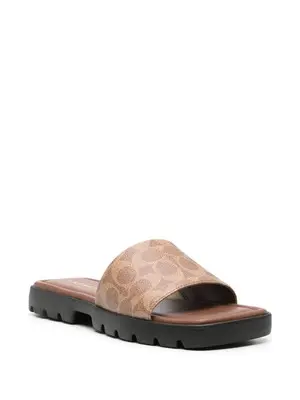 COACH Florence Leather Sandals - Brown