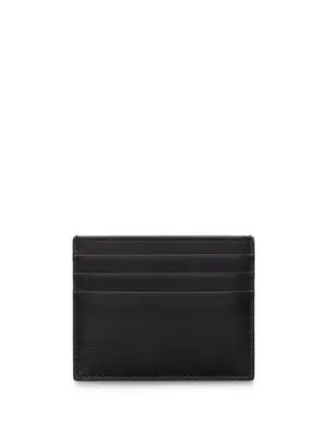 Prada Logo-stamp Leather Card Holder - Black
