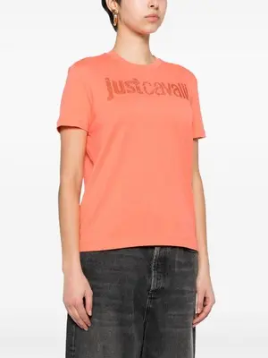 Just Cavalli Rhinestone-embellished Logo T-shirt