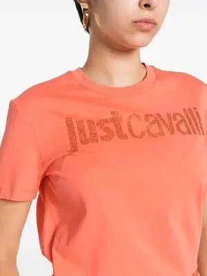 Just Cavalli Rhinestone-embellished Logo T-shirt