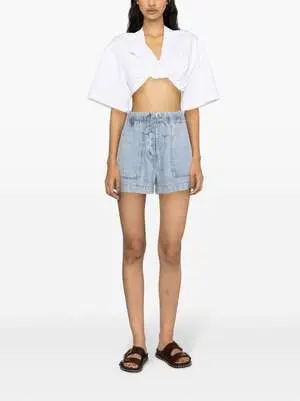 Rails Foster Wide-leg Denim Shorts - Blue