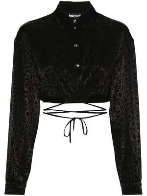 Just Cavalli Monogram Jacquard Crop Top