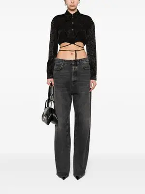 Just Cavalli Monogram Jacquard Crop Top