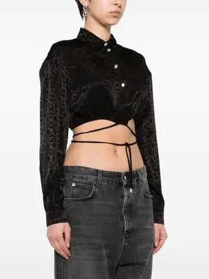 Just Cavalli Monogram Jacquard Crop Top