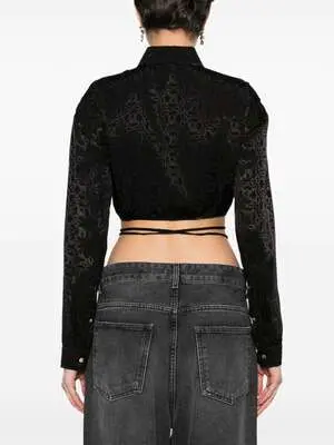 Just Cavalli Monogram Jacquard Crop Top