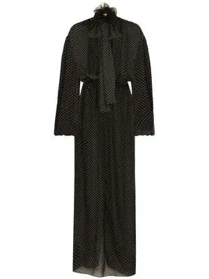 Dolce & Gabbana Polka Dot Maxi Dress - Black