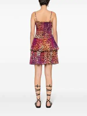 Just Cavalli Layered Leopard-print Mini Dress