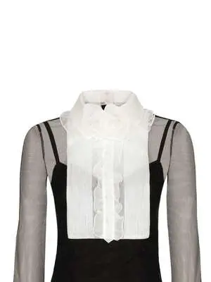 Dolce & Gabbana Ruffled Bib-collar Midi Dress