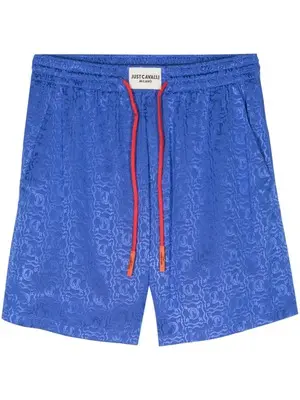 Just Cavalli Jacquard-logo Track Shorts