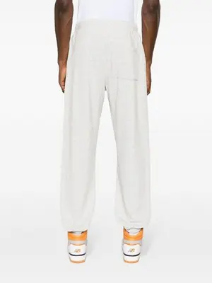SPORTY & RICH Heather Cotton Blend Logo Print Track Pants - Grey