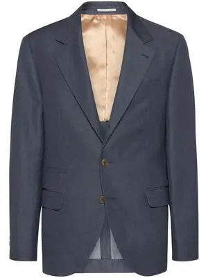 Brunello Cucinelli Single-breasted Wool-linen Blazer