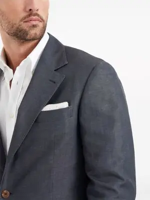 Brunello Cucinelli Single-breasted Wool-linen Blazer