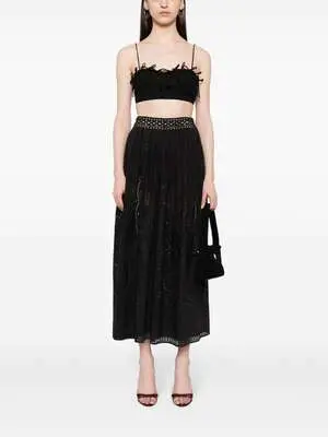 Alberta Ferretti Lace-detail Maxi Skirt