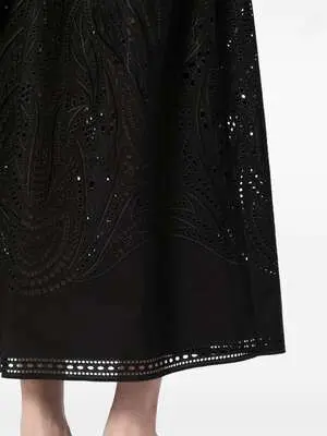 Alberta Ferretti Lace-detail Maxi Skirt
