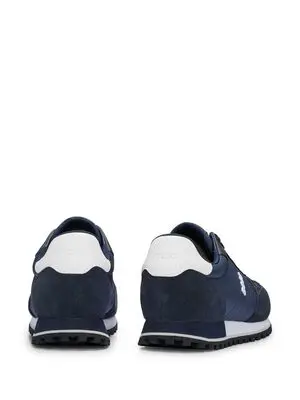BOSS Logo-appliqué Panelled Sneakers - Blue