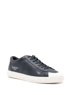 Valentino Garavani Cityplanet Leather Sneakers - Blue