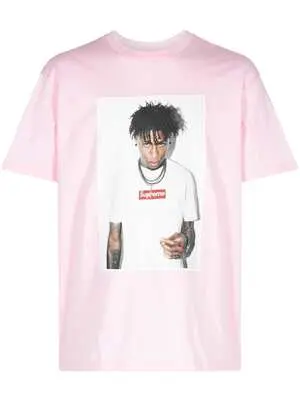 Supreme Supreme NBA Youngboy Cotton T-Shirt Pink