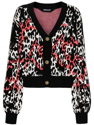Just Cavalli Leopard Cropped Cardigan