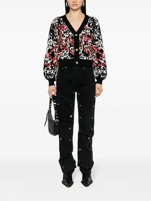 Just Cavalli Leopard Cropped Cardigan