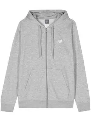 NEW BALANCE Logo-embroidered Zip-up Hoodie - Grey