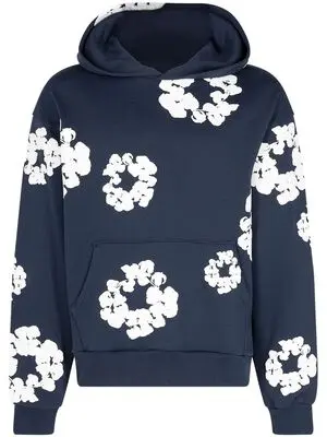 DENIM TEARS Wreath-print Sweatshirt - Blue