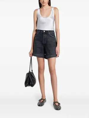 AGOLDE High-waisted Denim Shorts - Black