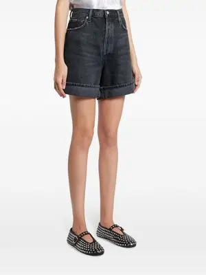 AGOLDE High-waisted Denim Shorts - Black
