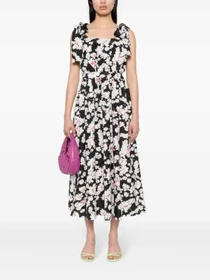 MSGM Floral Cotton Midi Dress