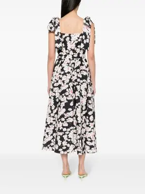 MSGM Floral Cotton Midi Dress