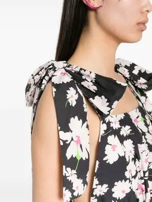 MSGM Floral Cotton Midi Dress