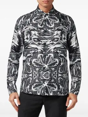 Philipp Plein Dandy Lion Circus Silk Shirt