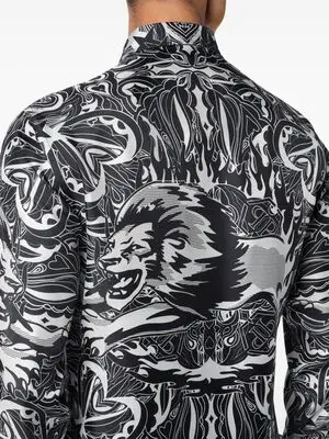 Philipp Plein Dandy Lion Circus Silk Shirt