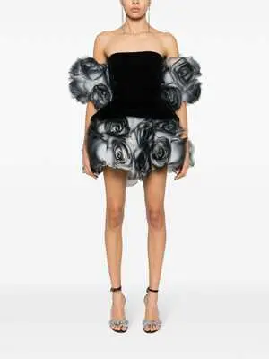 ANA RADU Floral-appliqué Minidress