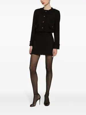 Dolce & Gabbana High-waist Tweed Miniskirt - Black