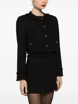 Dolce & Gabbana High-waist Tweed Miniskirt - Black